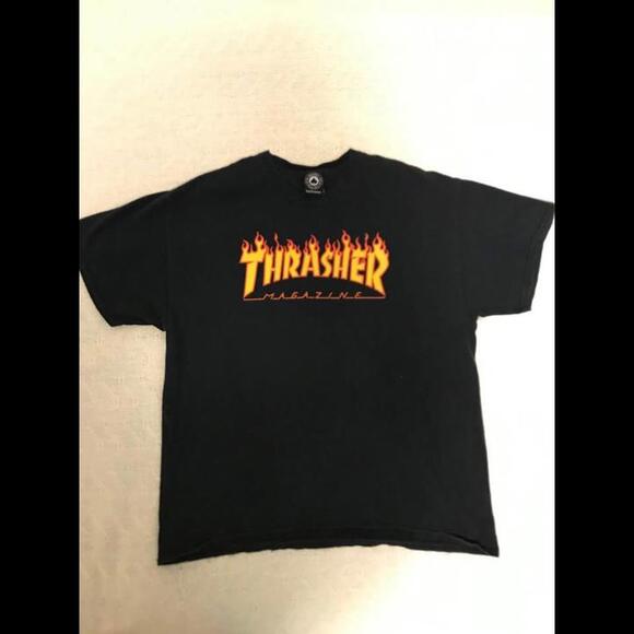 Thrasher | Shirts | Vintage Thrasher Magazine Fire Flame Logo Tshirt Sz ...